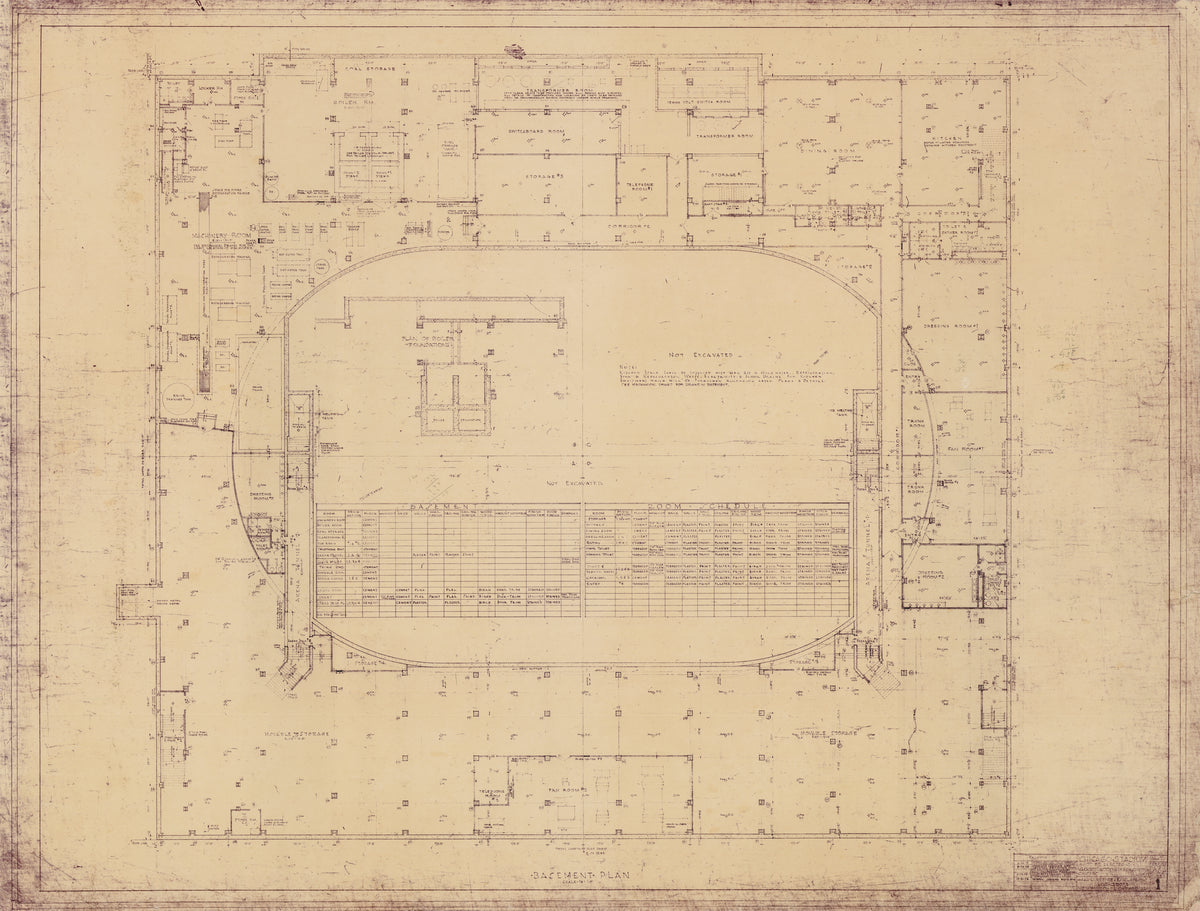 Old Chicago Stadium Architectural Plans, 1927-29 – the Vintage Map Shop