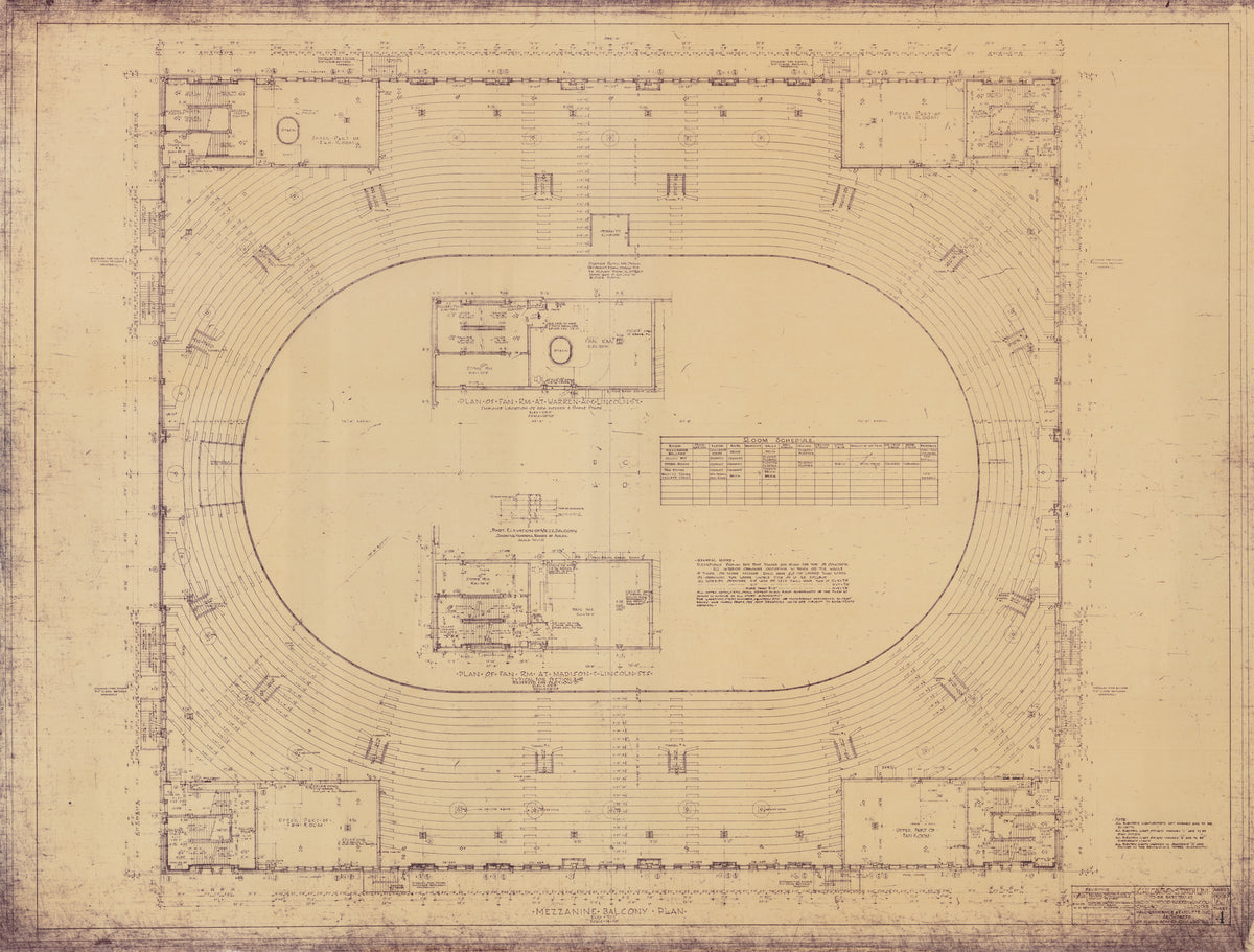 Old Chicago Stadium Architectural Plans, 1927-29 – the Vintage Map Shop