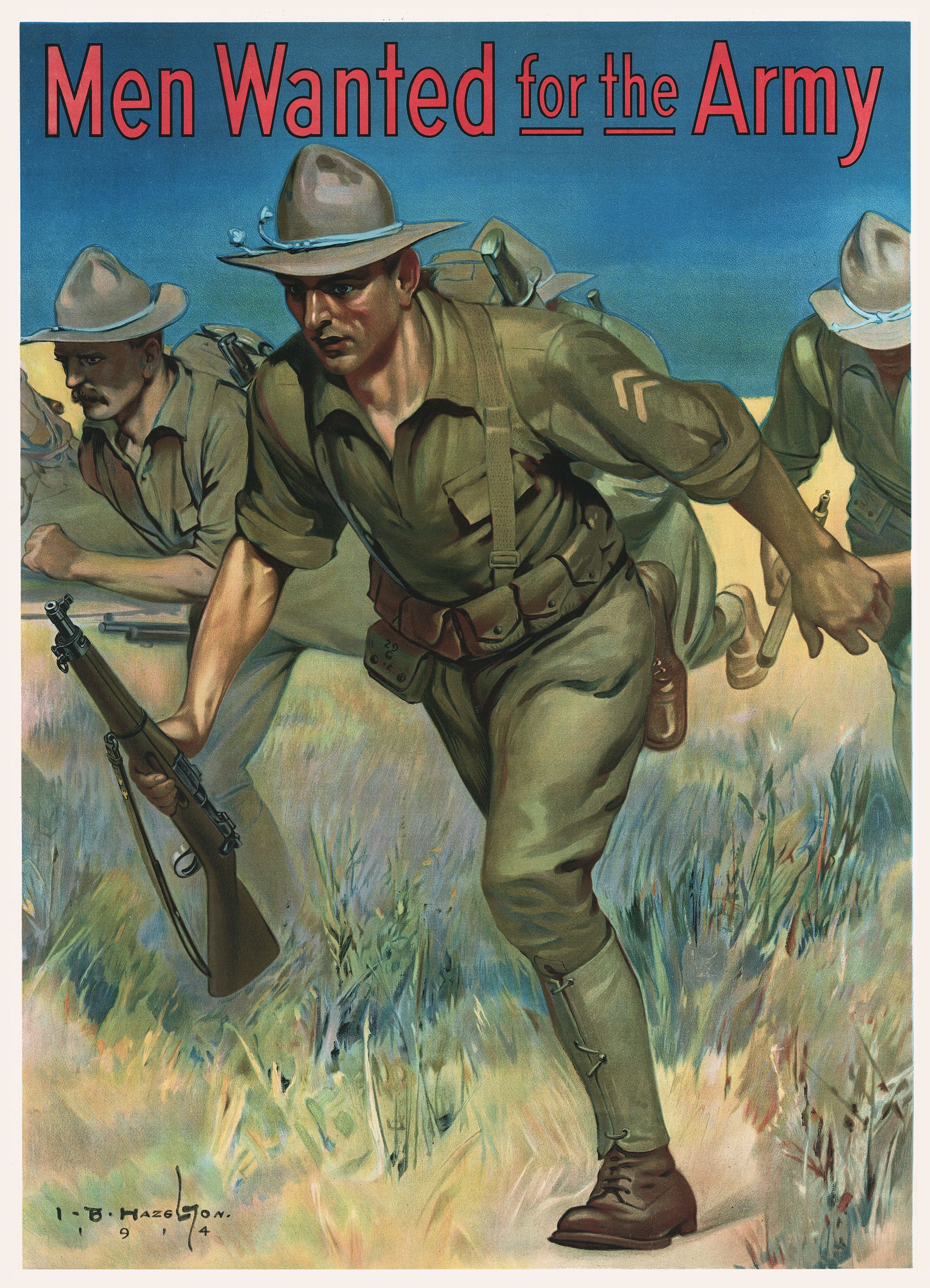 WWI Propaganda Poster: Men Wanted for the Army, 1914 – the Vintage Map Shop
