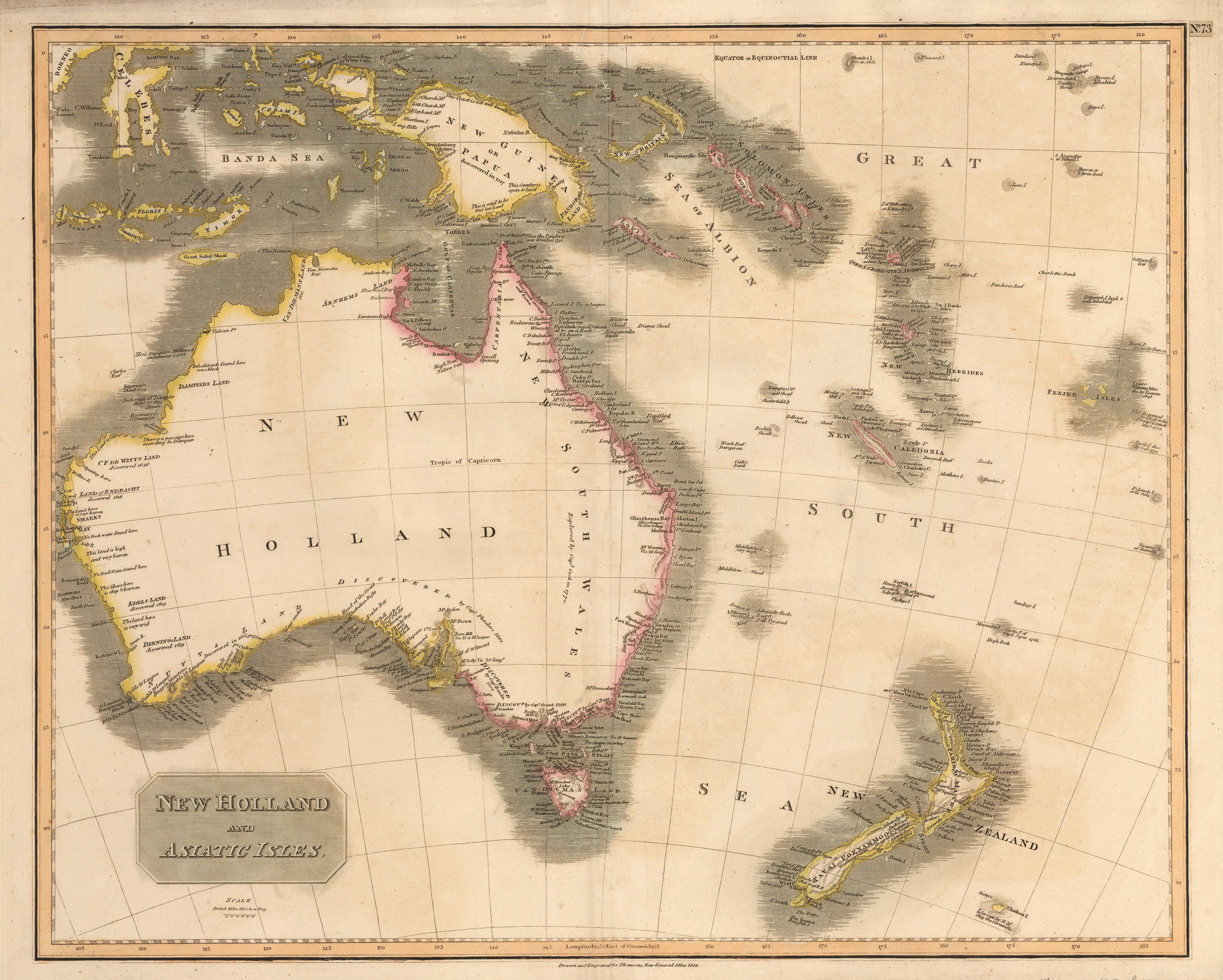 Old Australian Map Colony Of New South Wales, Swan River Settlement,