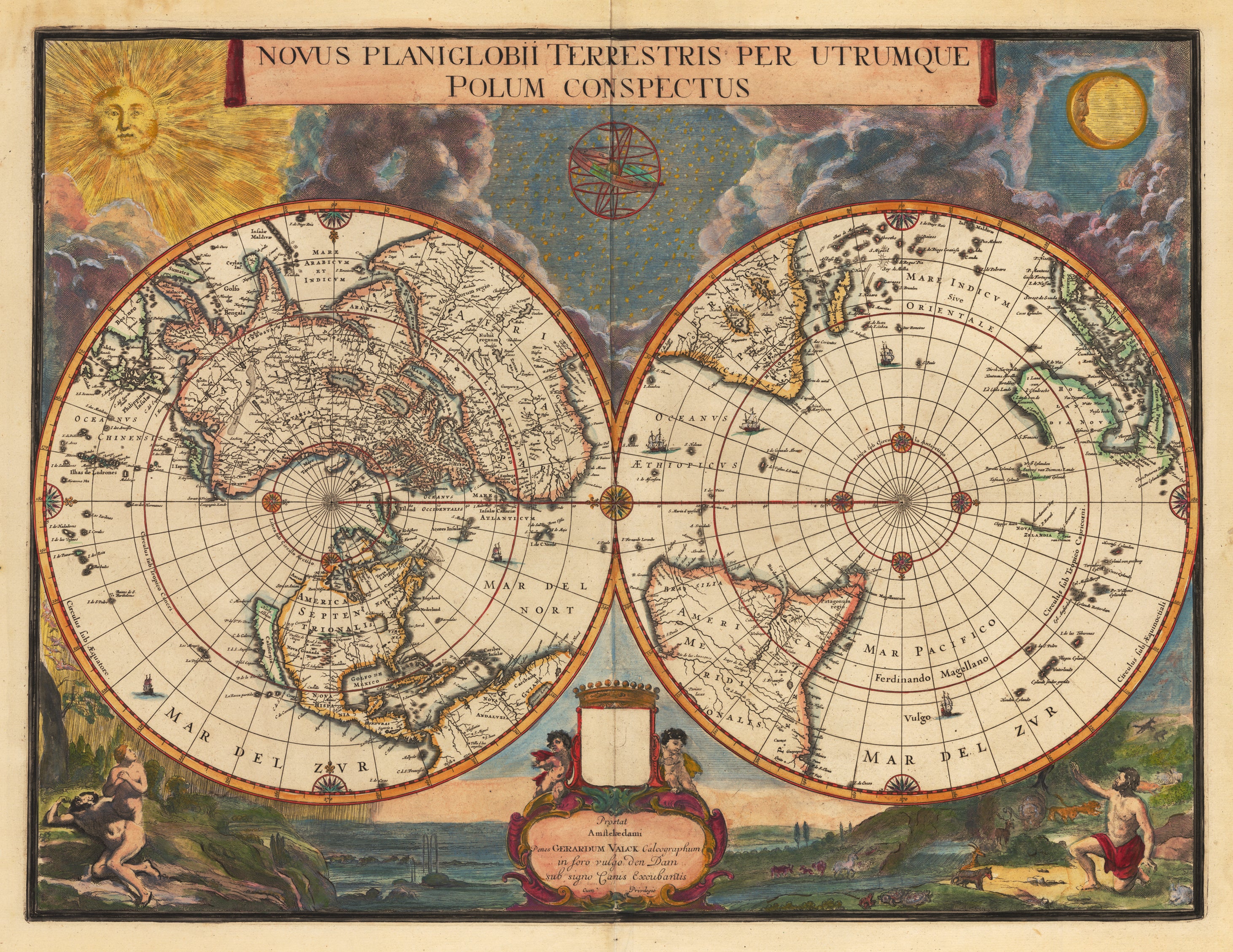 Novus Planiglobii Terrestris Per Utrumque Polum Conspectus 1695 – the ...