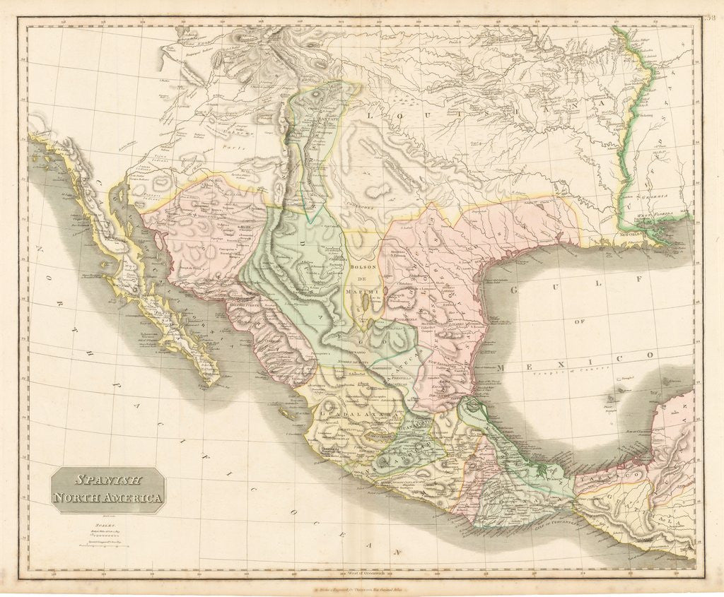 Map of Spanish North America or Mexico by Thomson, 1814 – the Vintage ...