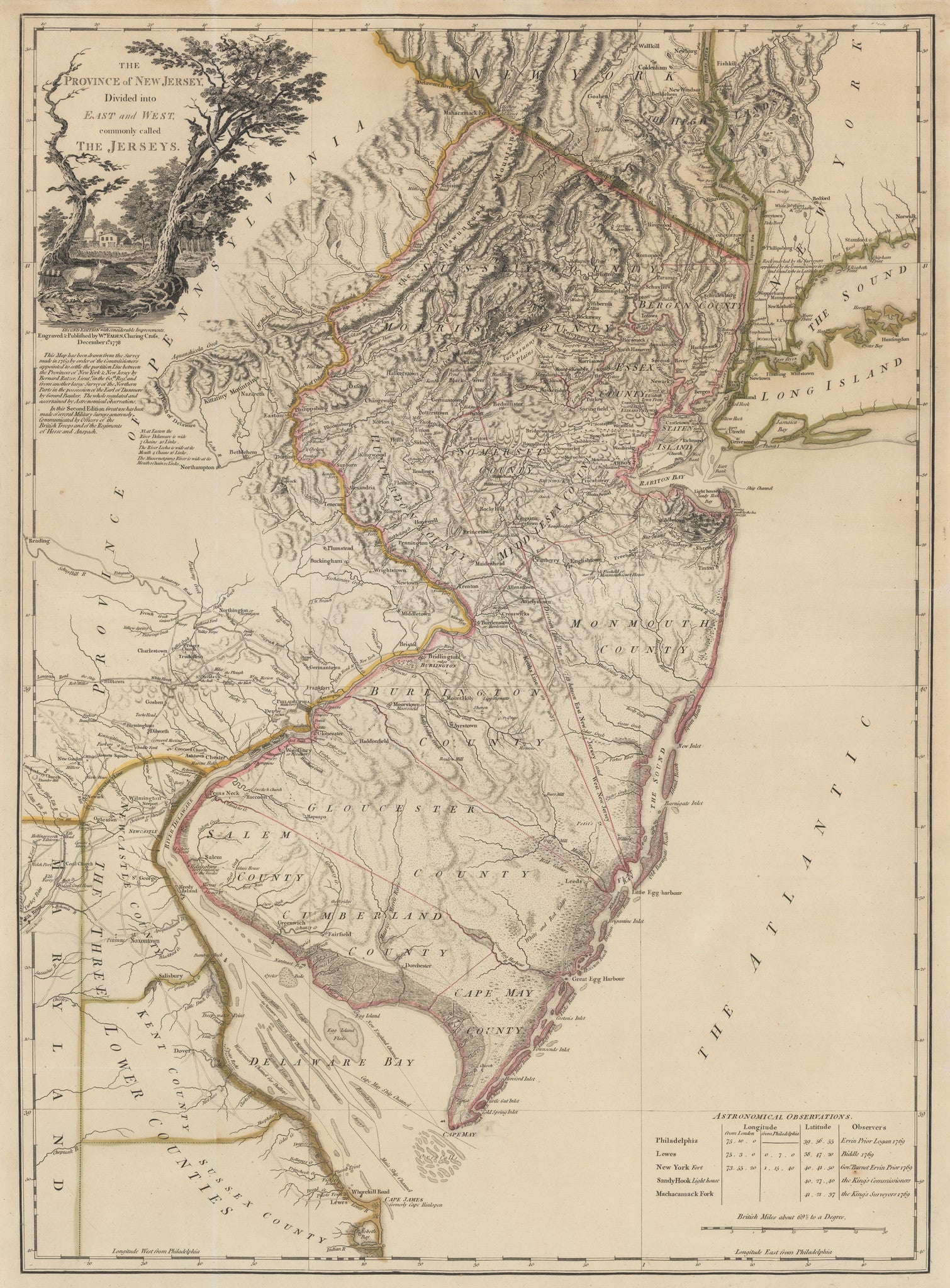 Vintage Map of The Province of New Jersey 1778 – the Vintage Map Shop