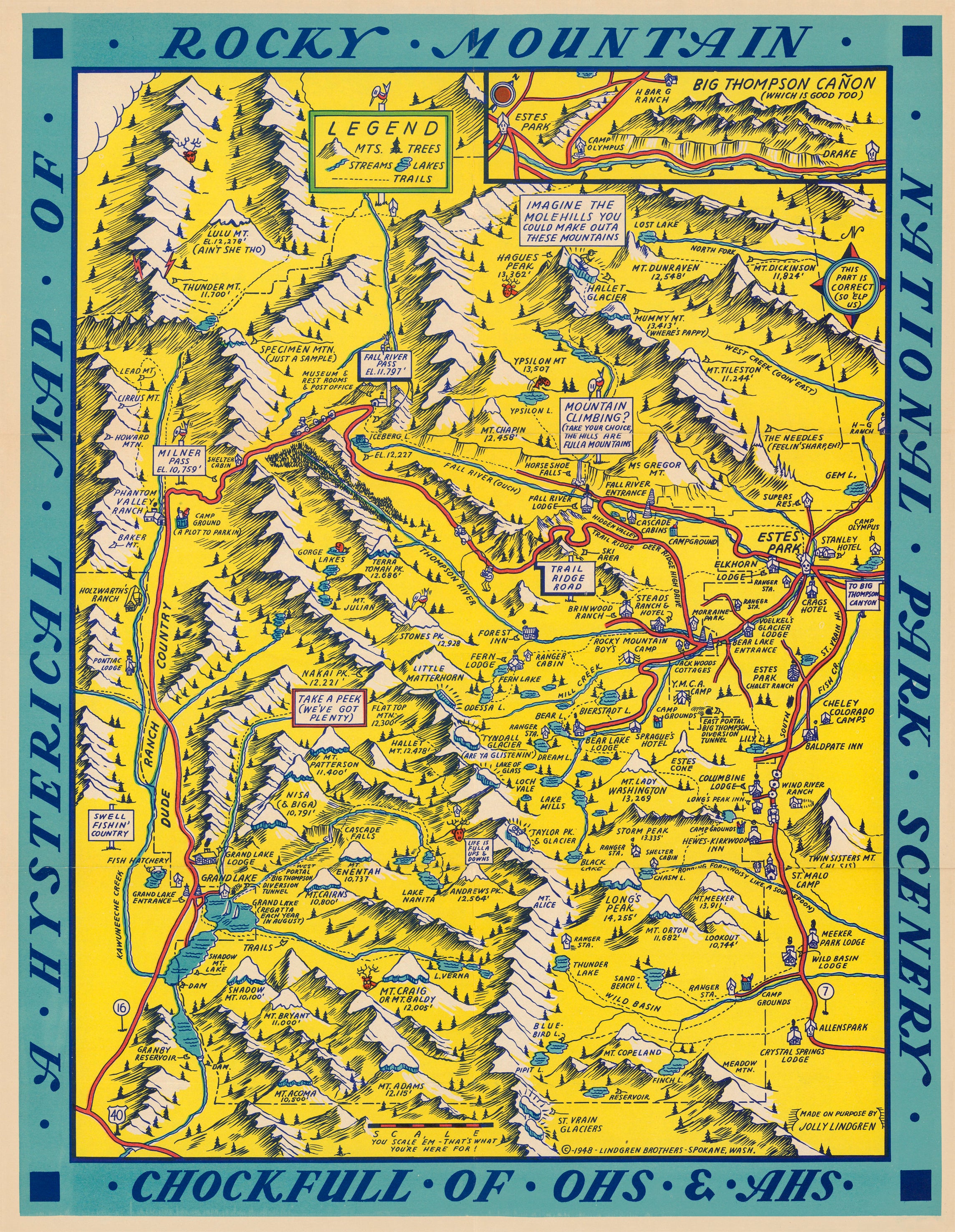 Kaart Van Het Rocky Mountain National Park
