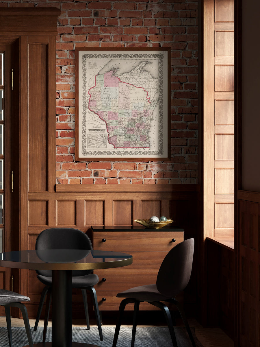 1856 Wisconsin – the Vintage Map Shop